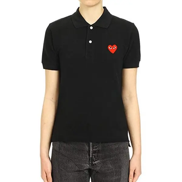Play Comme Des Garcon Emblem Polo Shirt - Black
