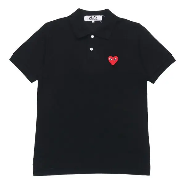 Play Comme Des Garcon Emblem Polo Shirt - Black