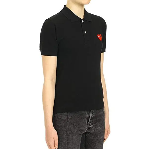 Play Comme Des Garcon Emblem Polo Shirt - Black