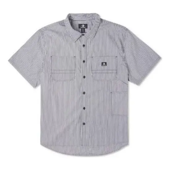 CONVERSE Striped Woven Carpenter Button Down Asia Sizing - Grey
