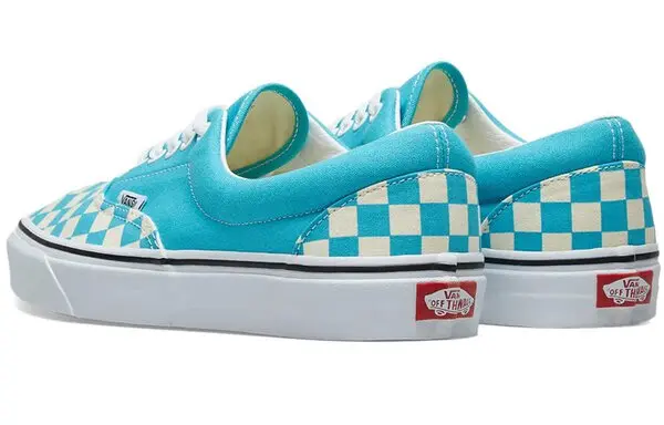 VANS Era Checkerboard Shoes - White/blue