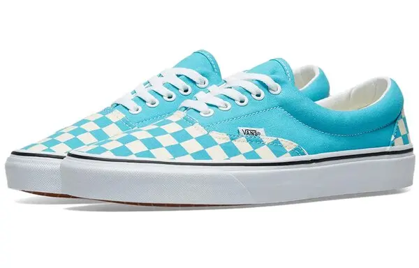 VANS Era Checkerboard Shoes - White/blue