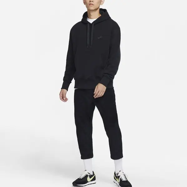 Nike French Terry Embroidered Logo Solid Color Black