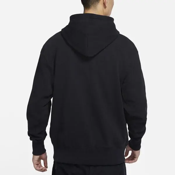 Nike French Terry Embroidered Logo Solid Color Black