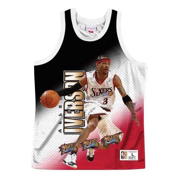 Mitchell & Ness X Nba Philadelphia 76ers Allen Iverson 'behind The Back' Jersey - Red/white/black