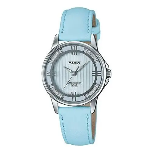 Casio Analog Quartz Leather Strap Watch - Blue