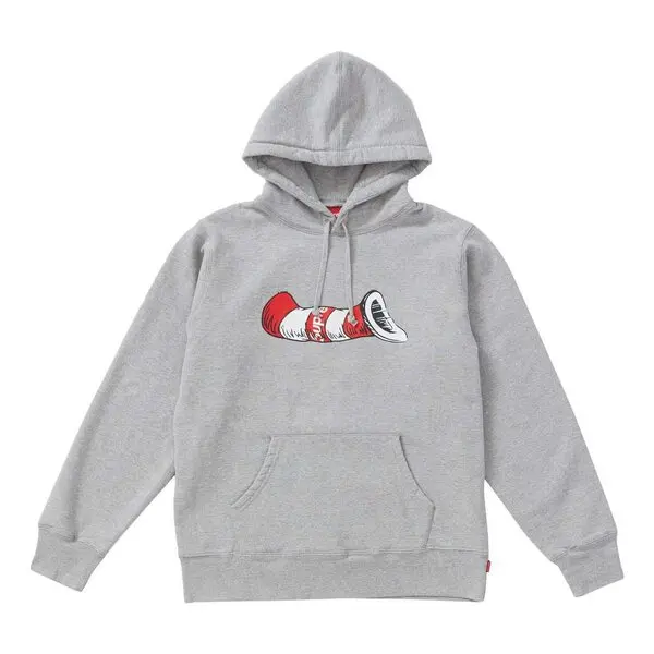 Supreme Fw18 Cat In The Hat Hooded Sweatshirt - Grey