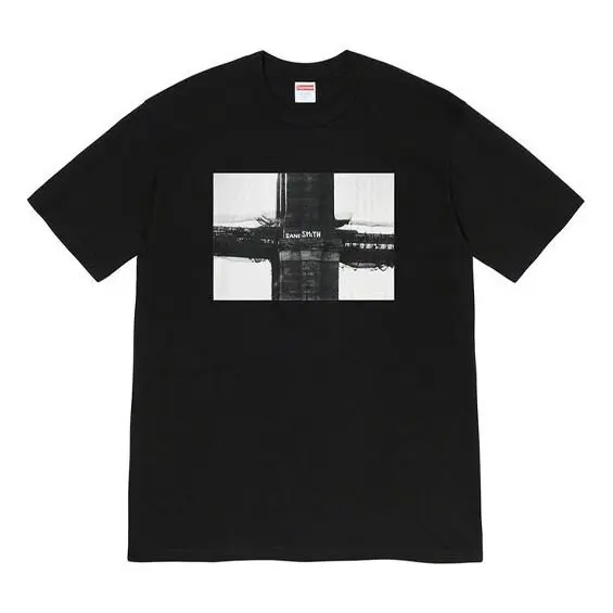 Supreme Fw19 Week 17 Bridge Tee Graffiti Printing Short Sleeve - Black