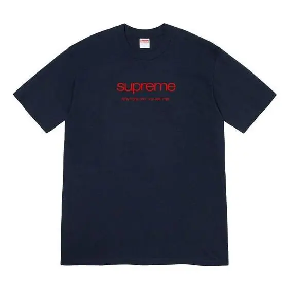 Supreme Ss20 Week 1 Shop Tee Classic Logo Short Sleeve Navy - Blue