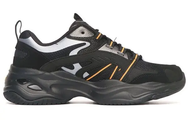 Sketchers Casual Lace-up Sneakers - Black/silver/orange