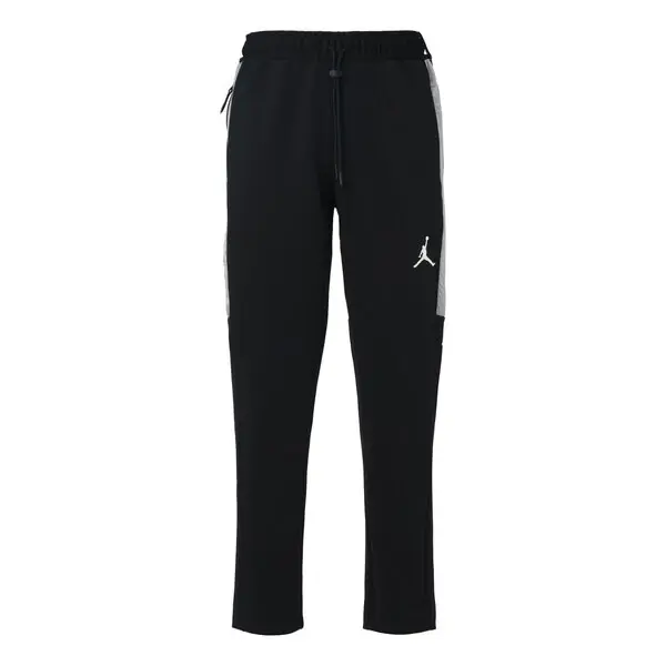 JORDAN Air Logo Printed Knitted Color Block Casual Sports Pants - Black