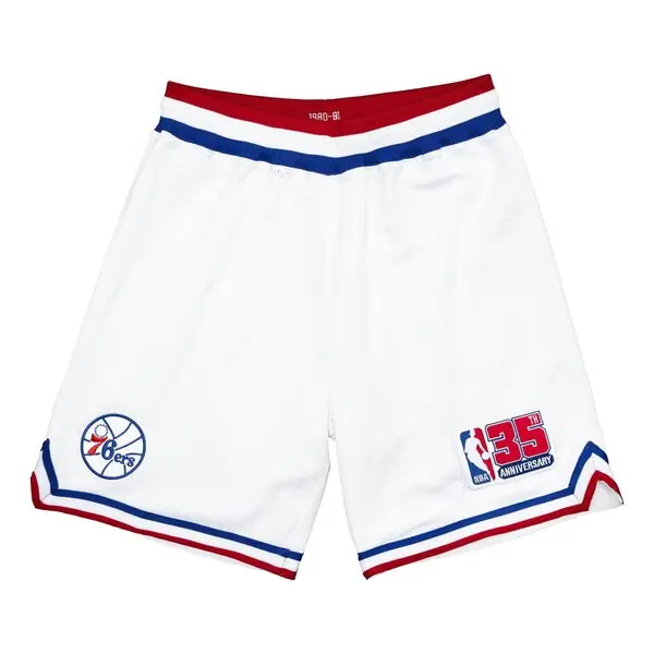 Mitchell & Ness Authentic Philadelphia 76ers 1980-81 Nba Shorts - White/blue/red