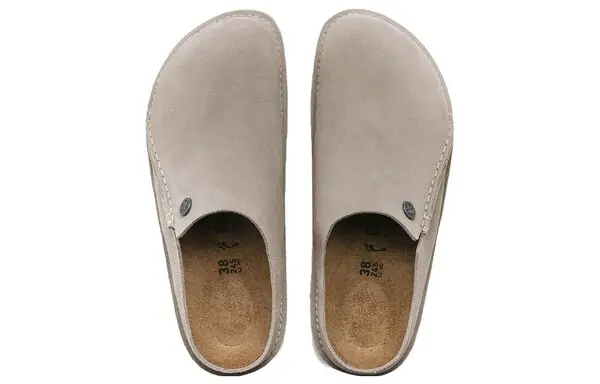 BIRKENSTOCK Zermatt 365 Suede Leather Mules - Beige