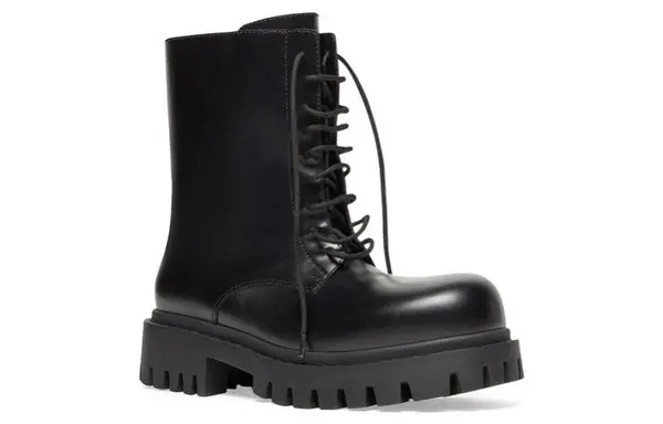 Balenciaga Sergent Leather Combat Boots