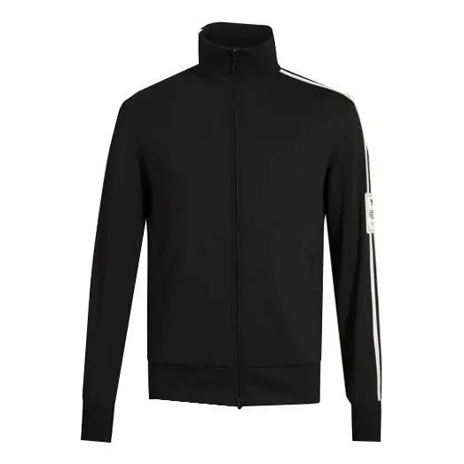 Adidas Y-3 Solid Color Stripe Sports Zipper Jacket - Black