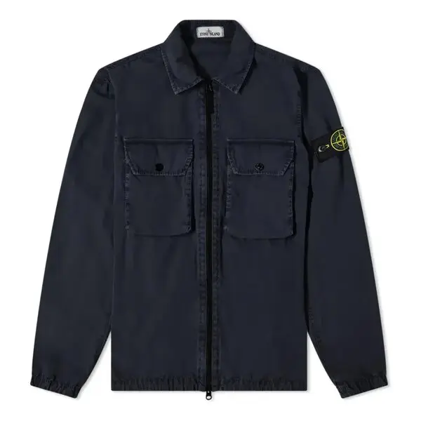 Stone Island 2 Pocket Brushed Cotton Shirt Jacket