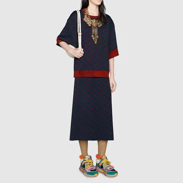 Gucci Interlocking Knit Sweater - Navy