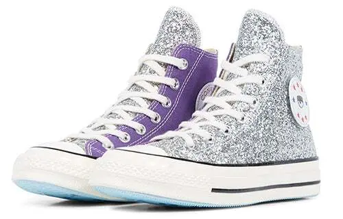 CONVERSE Chiara X Chuck 70 High Top Glitter Sneakers - Purple/gray