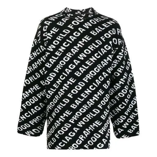 Balenciaga World Food Programme Allover Sweater - Black