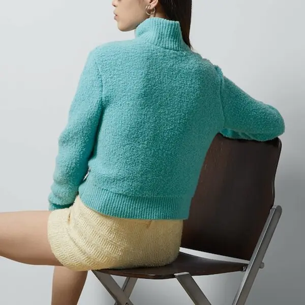 Gucci Interlocking G Extrafine Wool Zip Up Cardigan - Light Blue