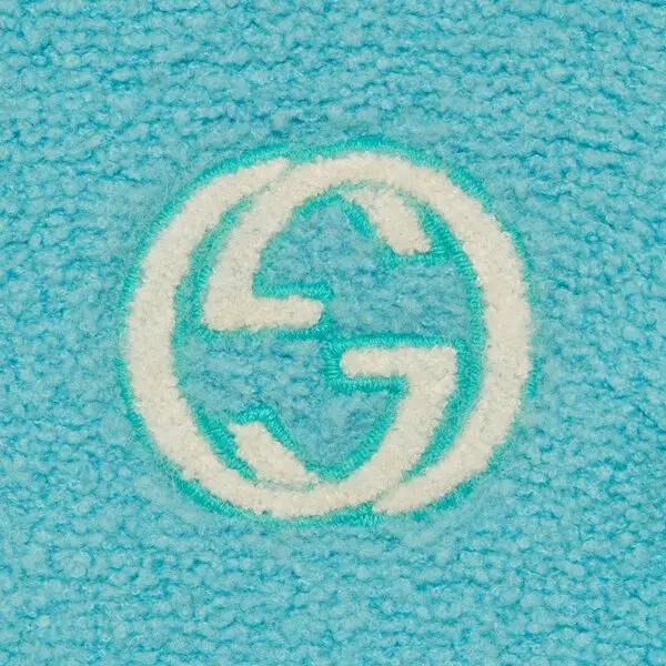 Gucci Interlocking G Extrafine Wool Zip Up Cardigan - Light Blue