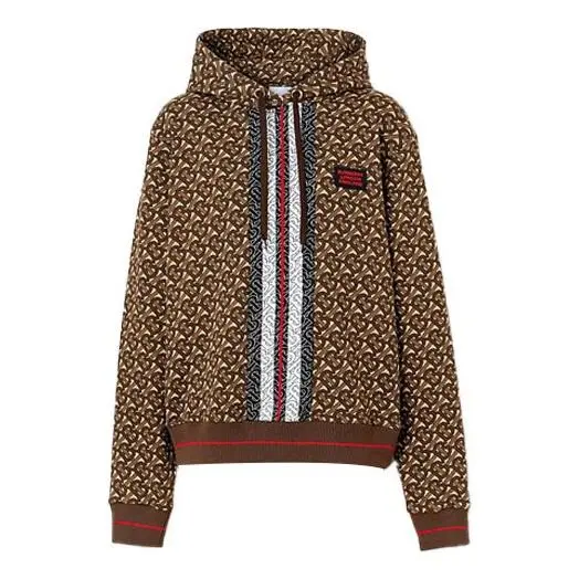 Burberry Monogram Print Cotton Hoodie - Brown