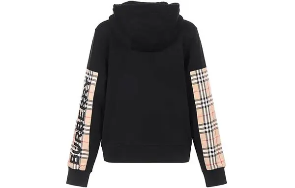 Burberry Checked Plaid Sleeve Cardigan Hoodie
