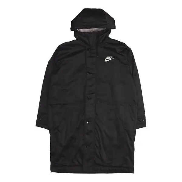 Nike Alphabet Logo Hooded Padded Jacket - Black