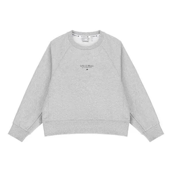 NEW BALANCE Casual Sports Alphabet Printing Pullover Round Neck Hoodie - Grey