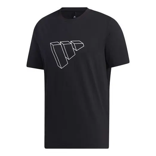 Adidas Fi Tee Sub Bos Logo Printing Round Neck Short Sleeve - Black