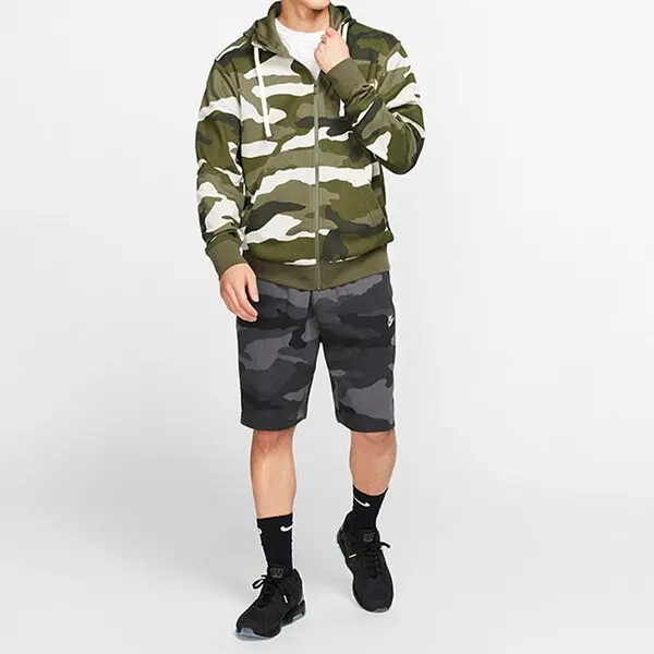 Nike Camouflage Full-zip Hoodie - Green