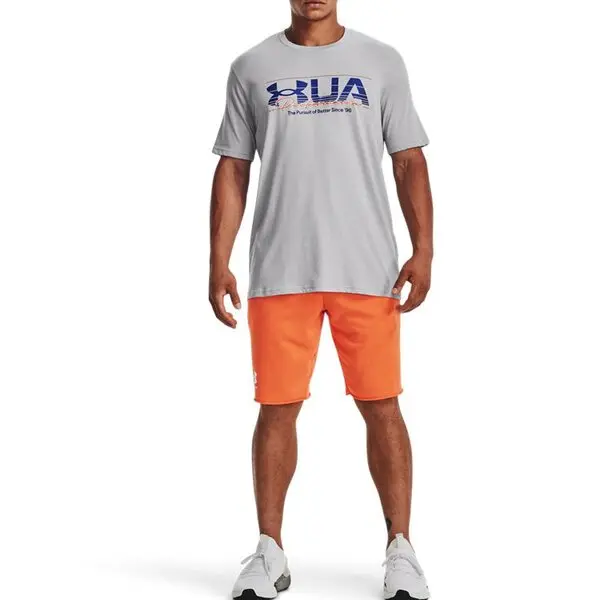 Under Armour Training Graphics T-shirt 'grey - Grey/blue/orange
