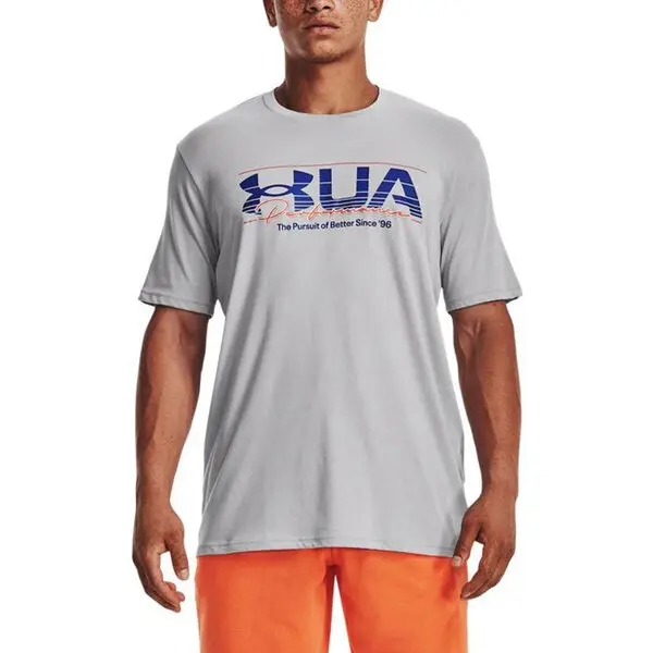 Under Armour Training Graphics T-shirt 'grey - Grey/blue/orange
