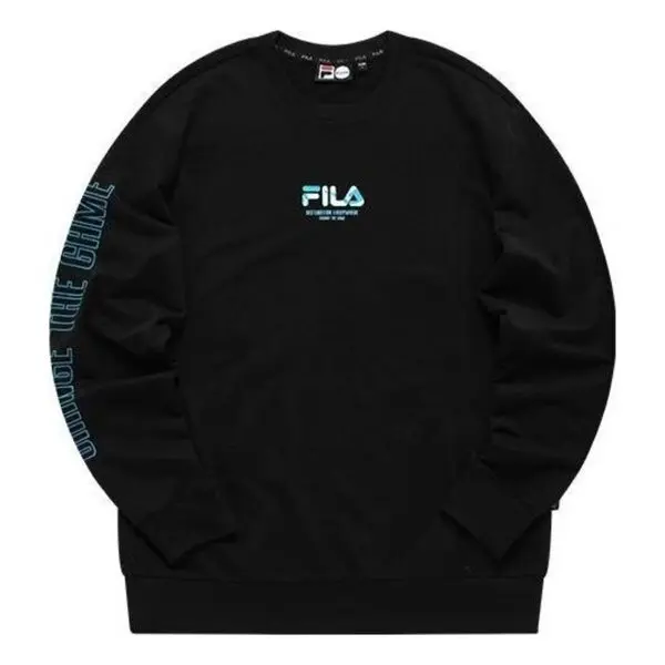 FILA FUSION Knitted Pullover Sweatshirt - Black/blue
