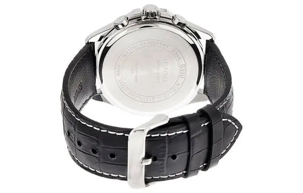 Casio Analog Quartz Watch With Leather Strap