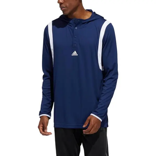 Adidas Logo Long Sleeve Button Detail Hoodie