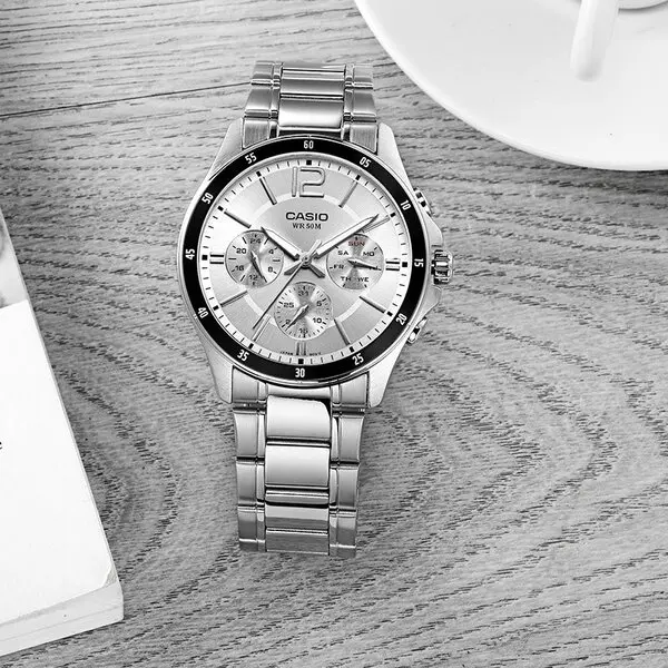 Casio Stainless Steel Analog Watch With Water Resistance