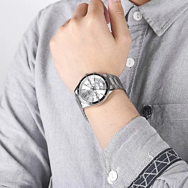 Casio Stainless Steel Analog Watch With Water Resistance