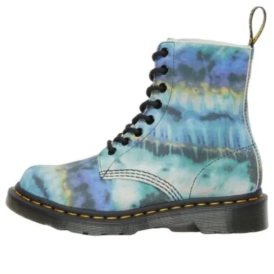 Dr. Martens 1460 Pascal Tie Dye Leather Lace Up Boots - Blue