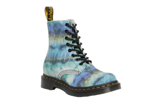 Dr. Martens 1460 Pascal Tie Dye Leather Lace Up Boots - Blue