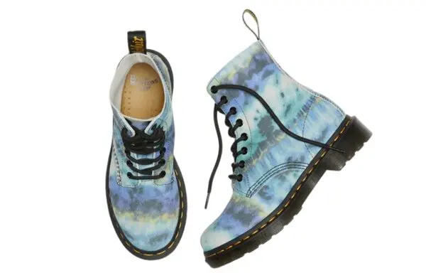 Dr. Martens 1460 Pascal Tie Dye Leather Lace Up Boots - Blue