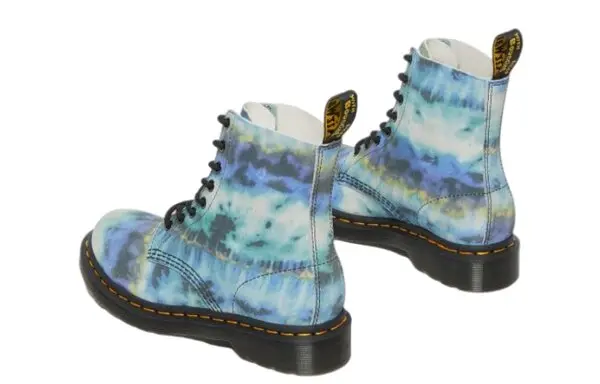 Dr. Martens 1460 Pascal Tie Dye Leather Lace Up Boots - Blue