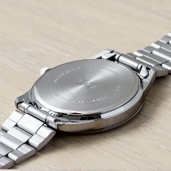 Casio Classic Analog Watch With Silver Stainless Steel Strap - Black