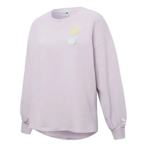 PUMA Embroidery Logo Round-neck Sweatshirt - Lavender