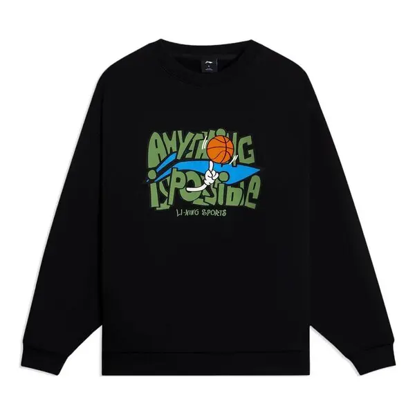 LI-NING Hoops Comic Graphic Sweatshirt - Black/multi-color