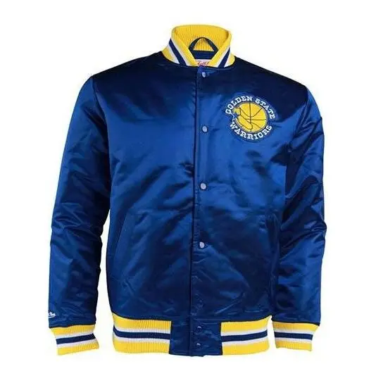 Mitchell & Ness X Nba Golden State Warriors Satin Jacket - Blue