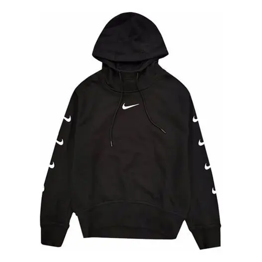Nike Knit Logo Sports Hoodie - Black