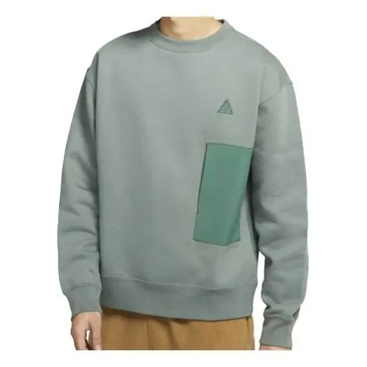 Nike Contrasting Colors Pocket Fleece Pullover - Green