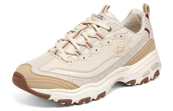 Sketchers D'lites 1.0 Lace-up Sneakers - Beige/tan/red