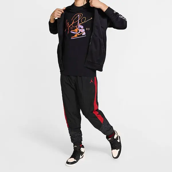JORDAN Aj85 Signature Printing Short Sleeve T-shirt - Black